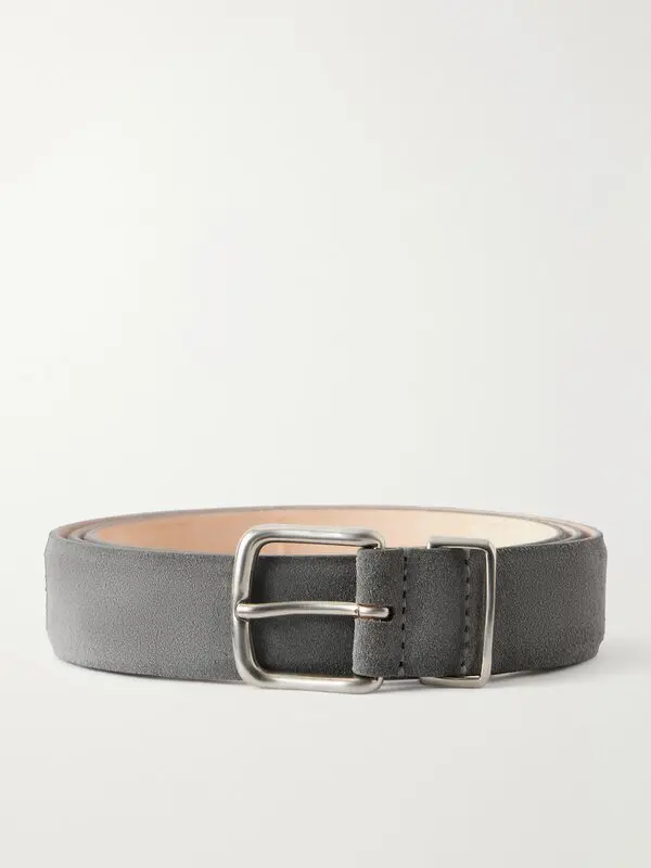 DEHANCHE Jorre 2.5cm Suede Belt - Gray
