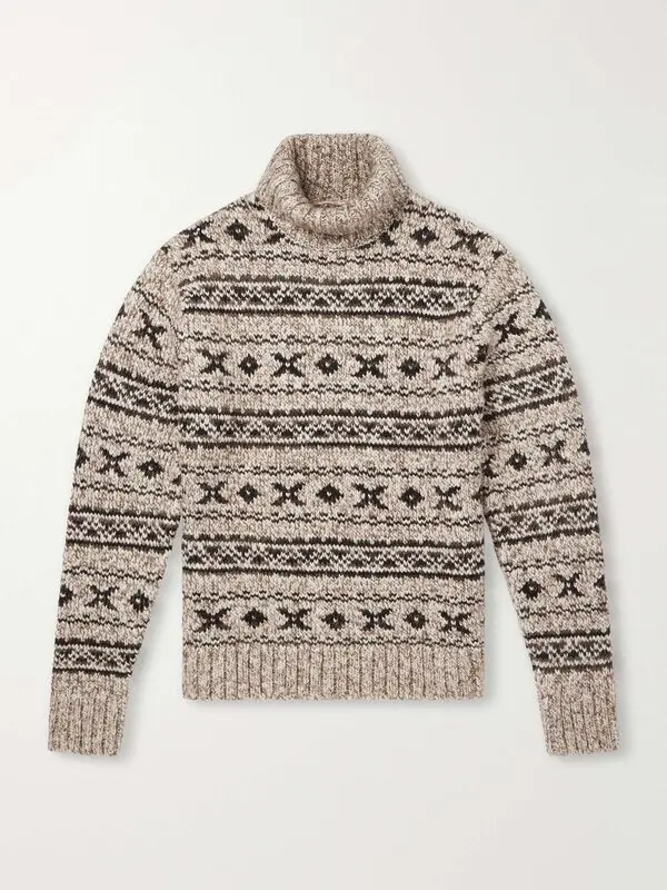Ralph Lauren Fair Isle Wool-blend Jacquard Rollneck Sweater - Brown