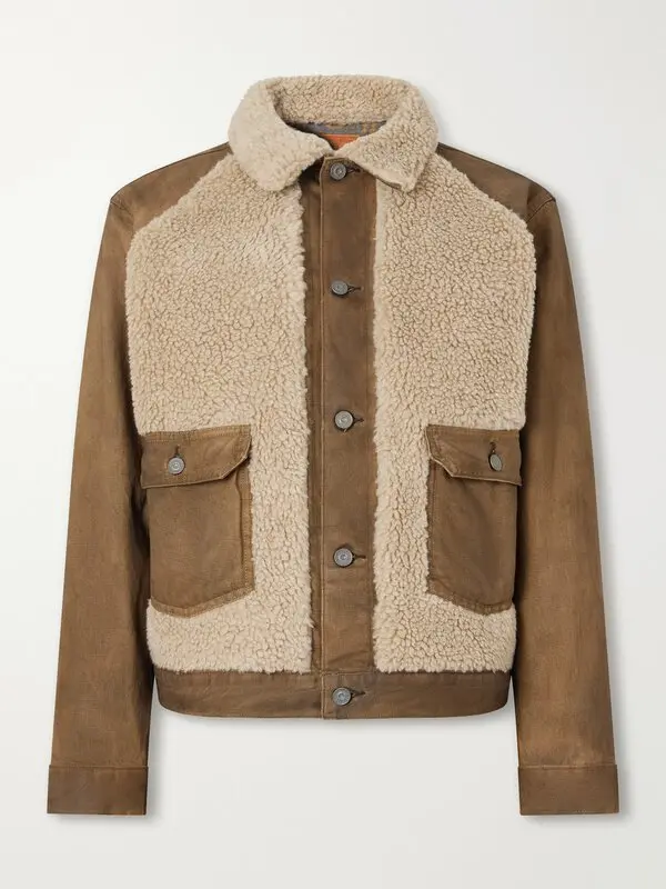 Ralph Lauren Fleece-trimmed Denim Jacket - Brown