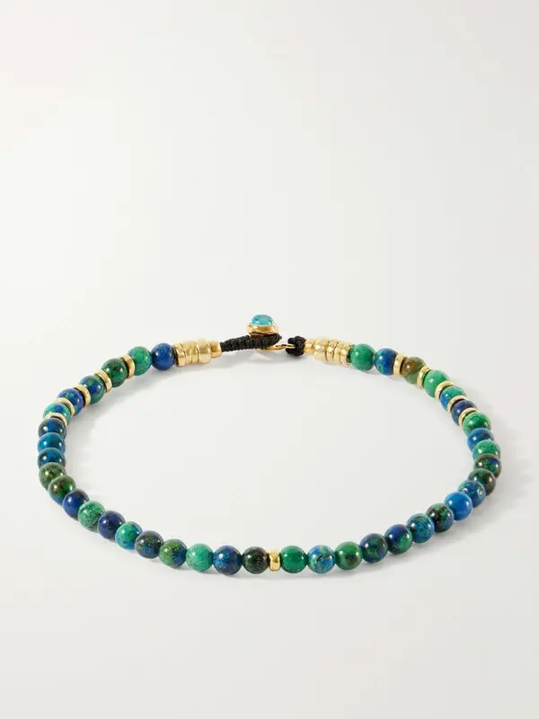 MIKIA Circle 4 Gold-plated Sterling Silver Sapphire Beaded Bracelet