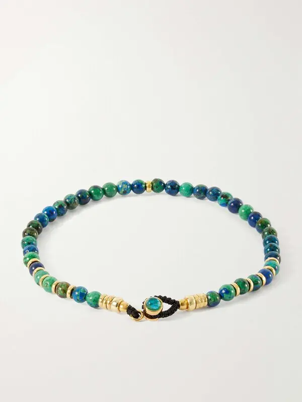 MIKIA Circle 4 Gold-plated Sterling Silver Sapphire Beaded Bracelet