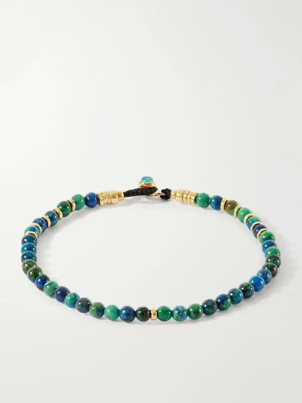 MIKIA Circle 4 Gold-plated Sterling Silver Sapphire Beaded Bracelet - Blue