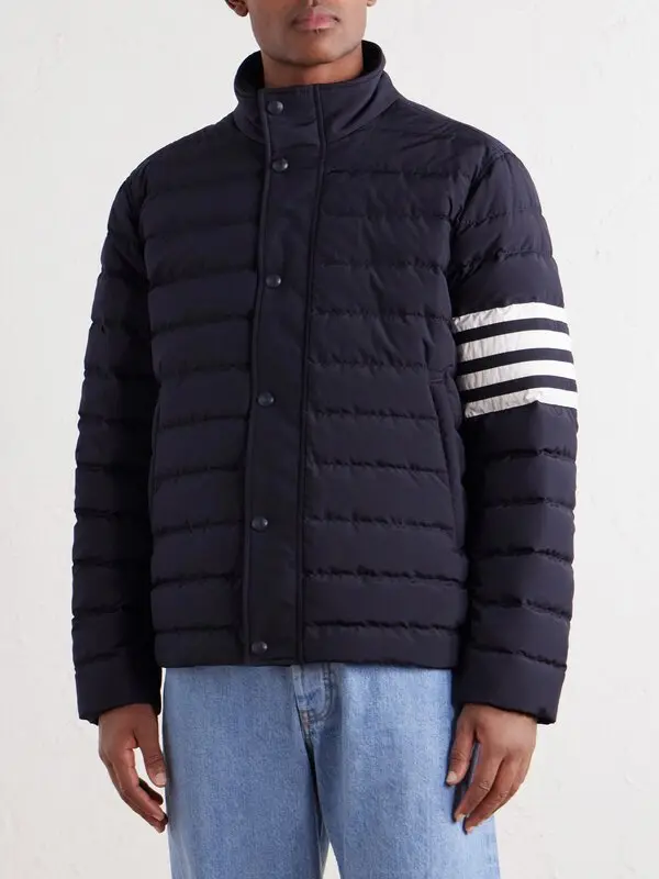 Thom Browne Striped Quilted Ripstop Down Jacket - Blue