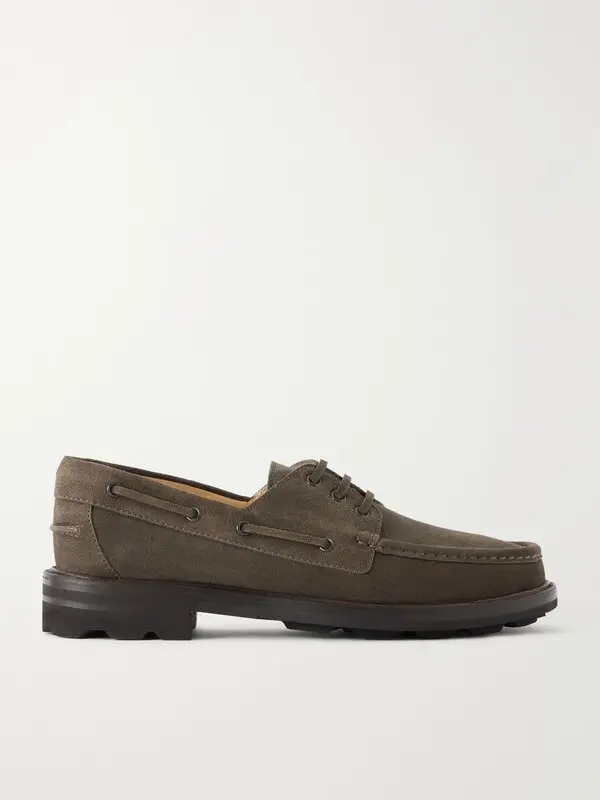 Brioni Suede Boat Shoes - Brown