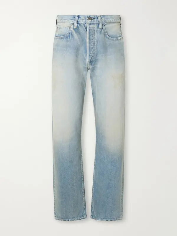 FULLCOUNT Straight-leg Distressed Jeans