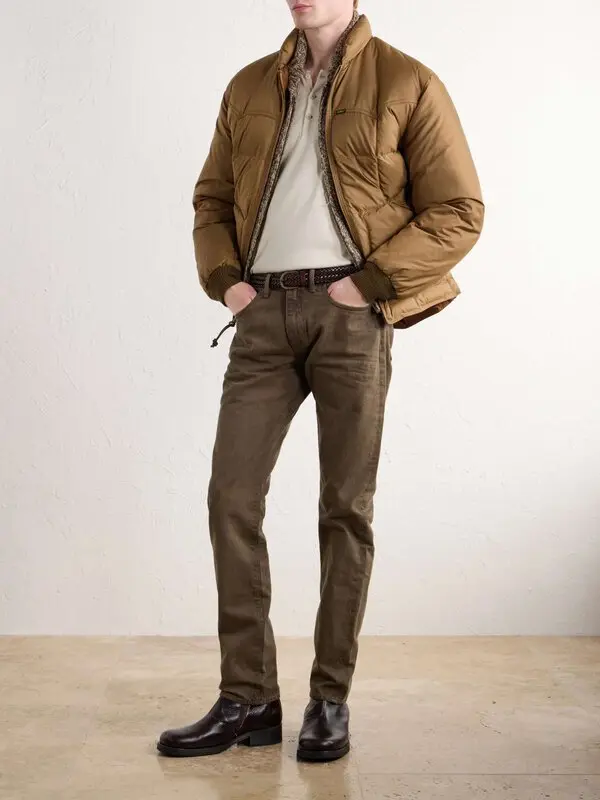 Ralph Lauren Leather-trimmed Quilted Shell Padded Bomber Jacket