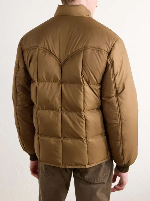 Ralph Lauren Leather-trimmed Quilted Shell Padded Bomber Jacket
