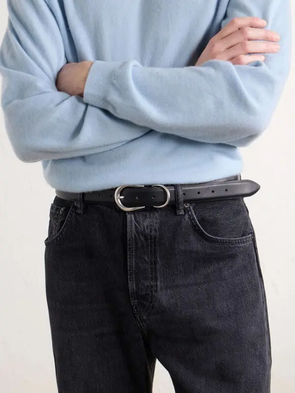 DEHANCHE 3cm Hollyhock Full-grain Leather Belt