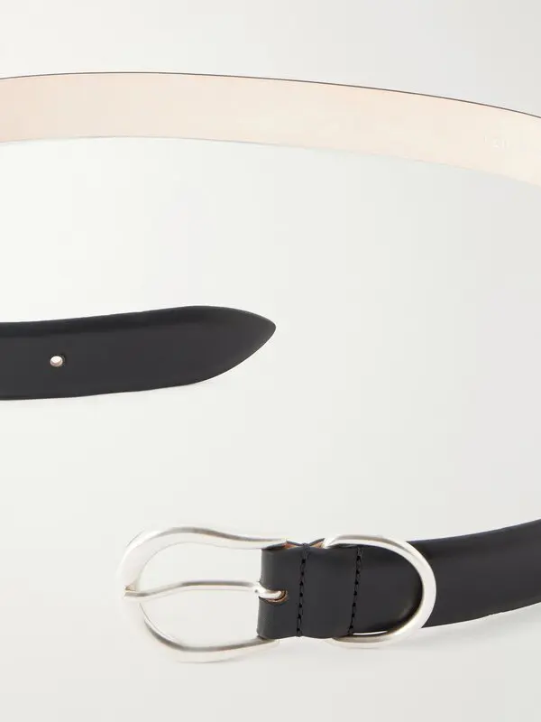 DEHANCHE 3cm Hollyhock Full-grain Leather Belt - Black