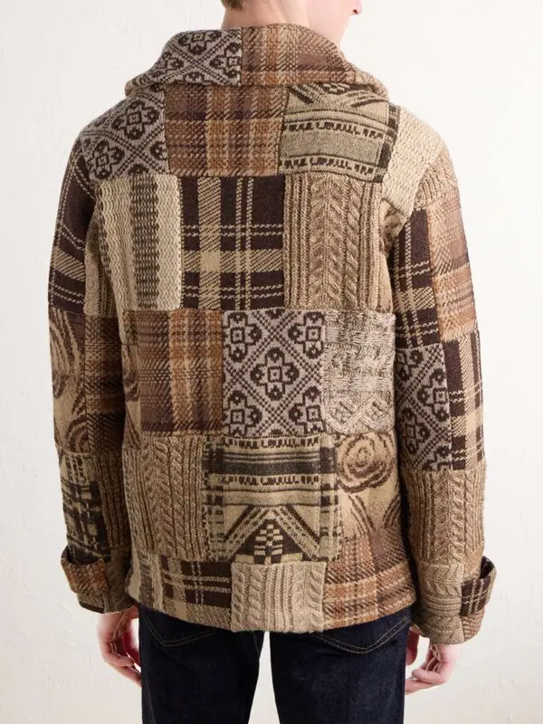 Ralph Lauren Shawl-collar Patchwork Wool-blend Cardigan
