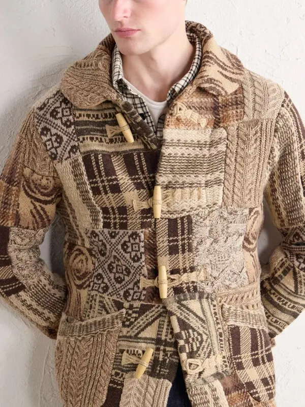Ralph Lauren Shawl-collar Patchwork Wool-blend Cardigan