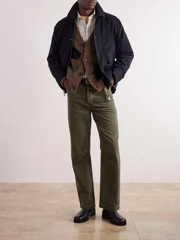 CORRIDOR Brushed Argyle Jacquard-knit Cardigan