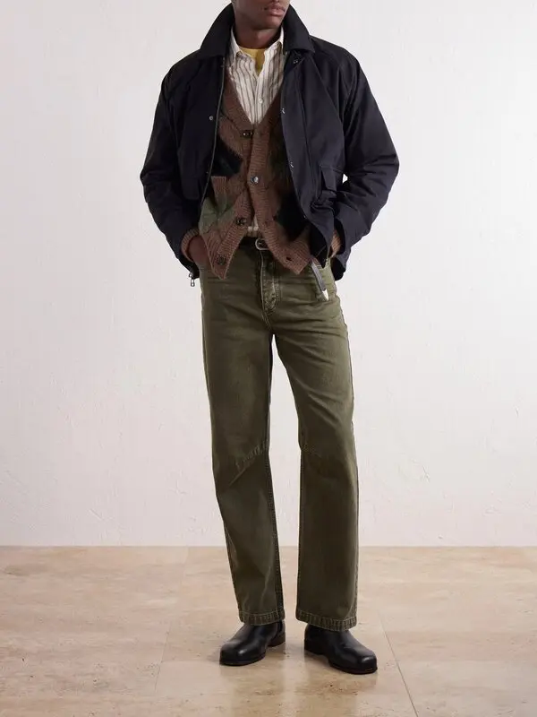 CORRIDOR Brushed Argyle Jacquard-knit Cardigan
