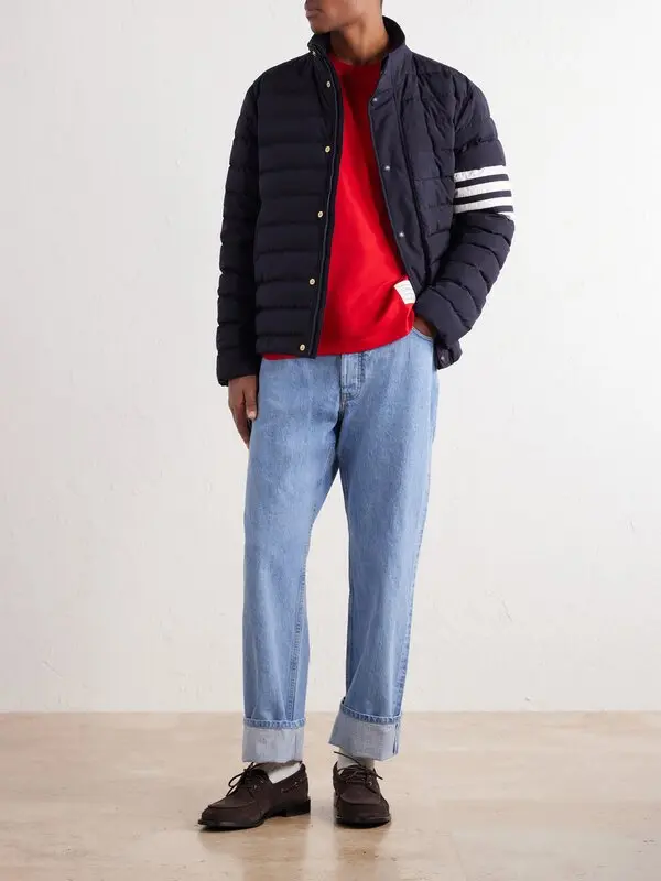 Thom Browne Logo-appliquéd Striped Cotton-jersey T-shirt