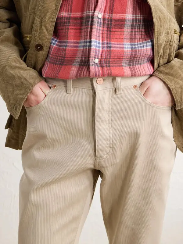 WYTHE Bedford Slim-leg Cotton-corduroy Trousers - Neutrals