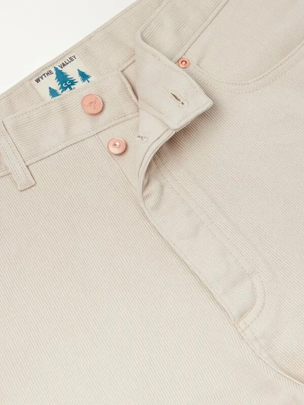 WYTHE Bedford Slim-leg Cotton-corduroy Trousers - Neutrals