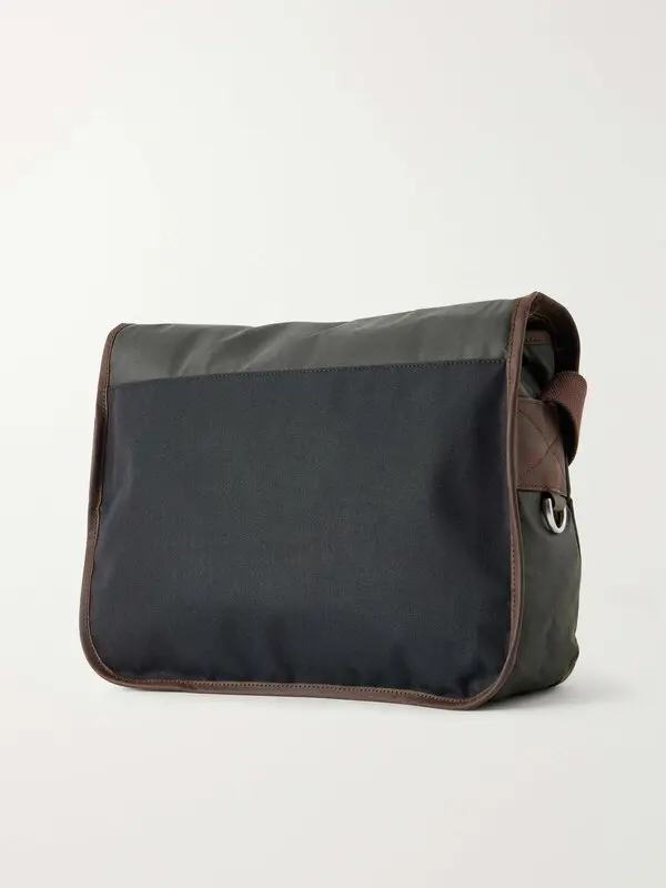 BARBOUR A.p.c. Leather-trimmed Waxed Cotton-canvas Messenger Bag
