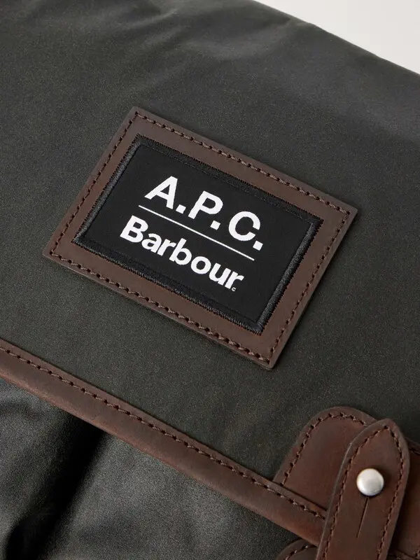 BARBOUR A.p.c. Leather-trimmed Waxed Cotton-canvas Messenger Bag