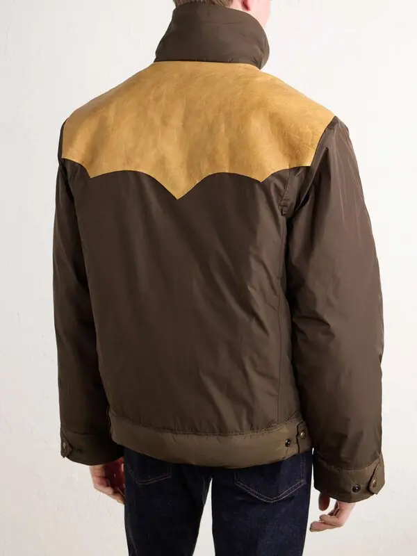 Ralph Lauren Padded Leather-trimmed Shell Jacket