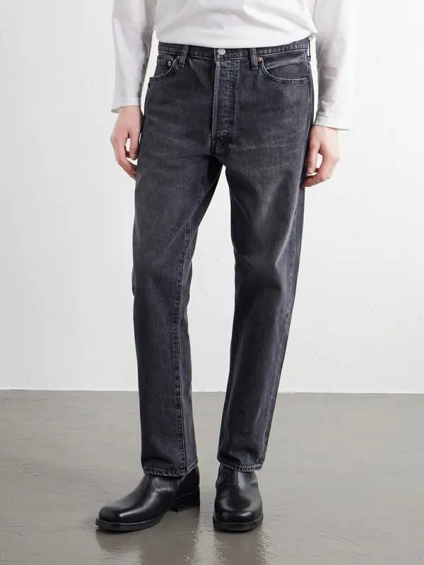 AARON LEVINE 90's Straight-leg Washed Jeans