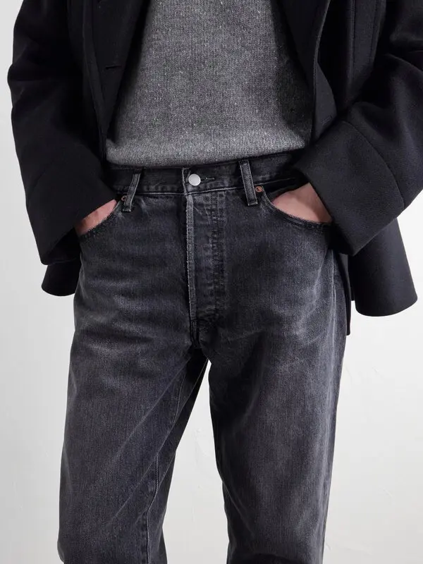 AARON LEVINE 90's Straight-leg Washed Jeans