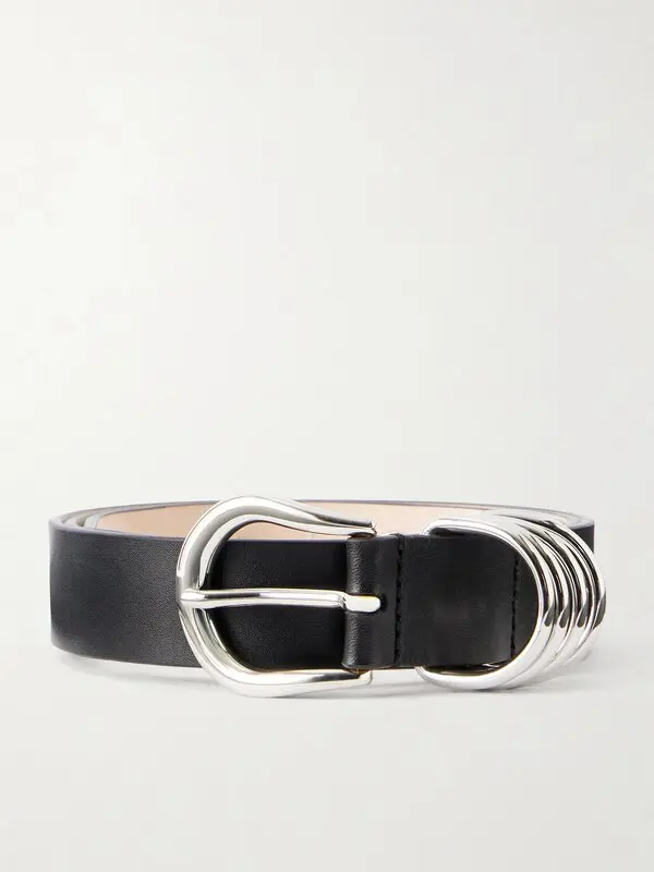 DEHANCHE 4cm Studded Leather Belt - Black