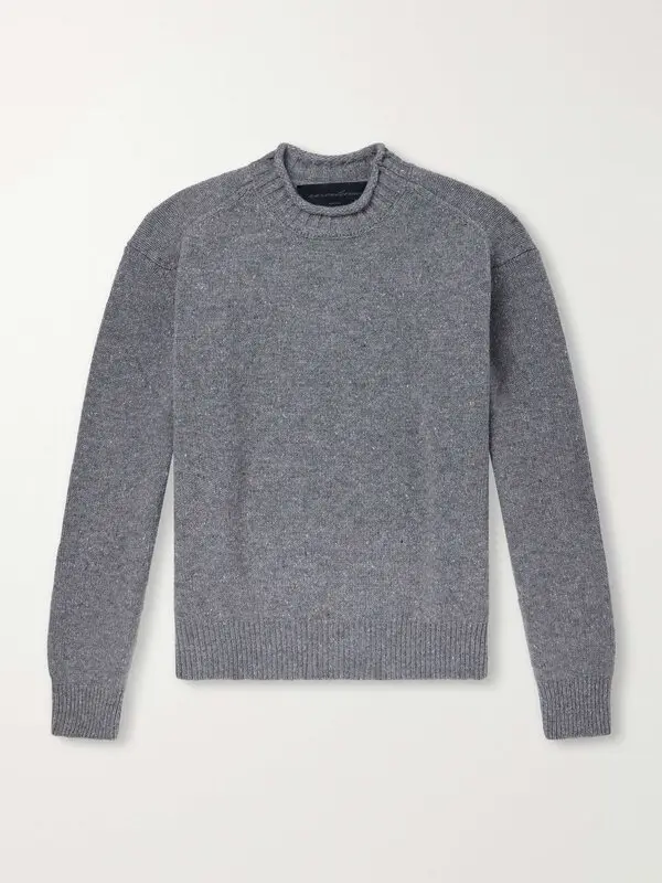 AARON LEVINE Flecked Merino Wool Sweater