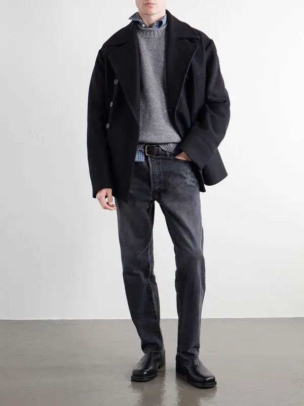 AARON LEVINE Flecked Merino Wool Sweater