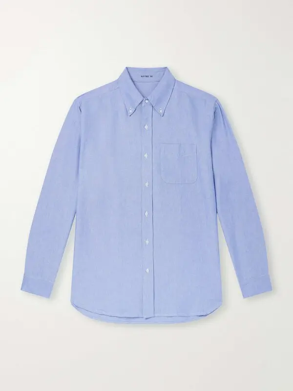WYTHE Button-down Collar Cotton Oxford Shirt - Blue