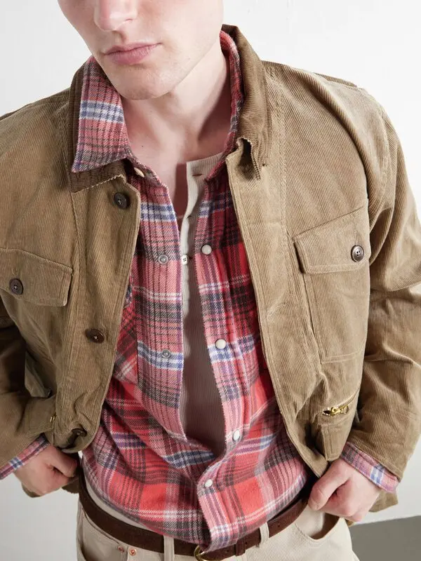 WYTHE Checked Cotton-flannel Western Shirt