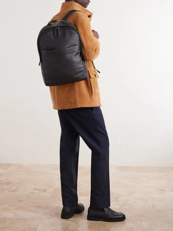Zegna Leather Backpack - Brown