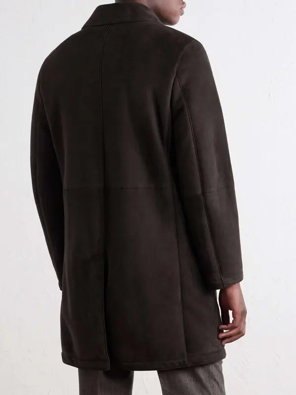 Brioni Paneled Shearling Coat