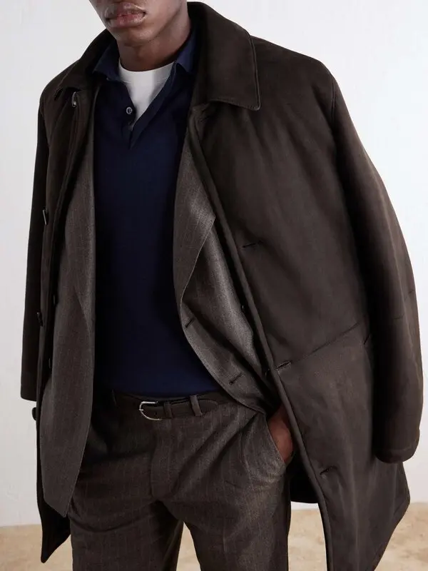 Brioni Paneled Shearling Coat