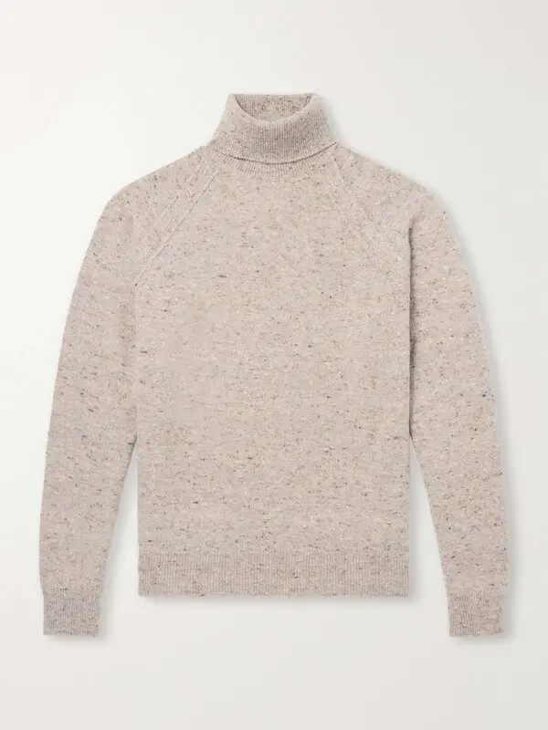Zegna Wool-blend Rollneck Sweater - Beige