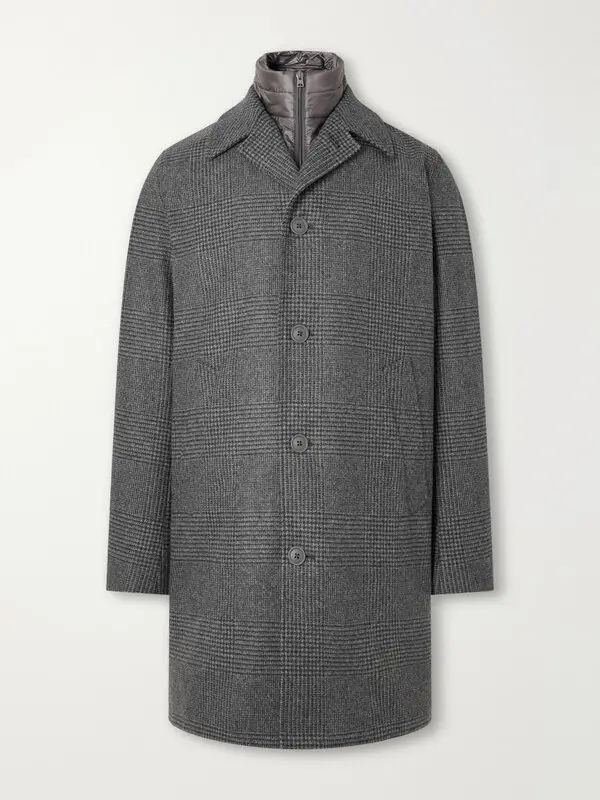 Herno Padded Wool-blend Tweed Coat