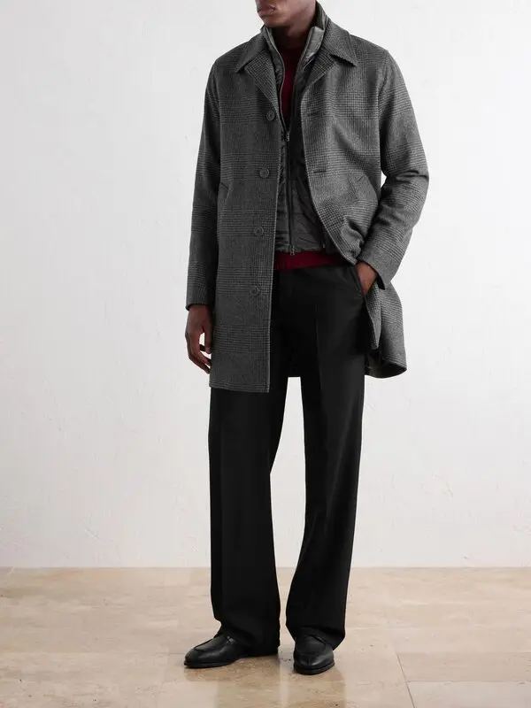 Herno Padded Wool-blend Tweed Coat