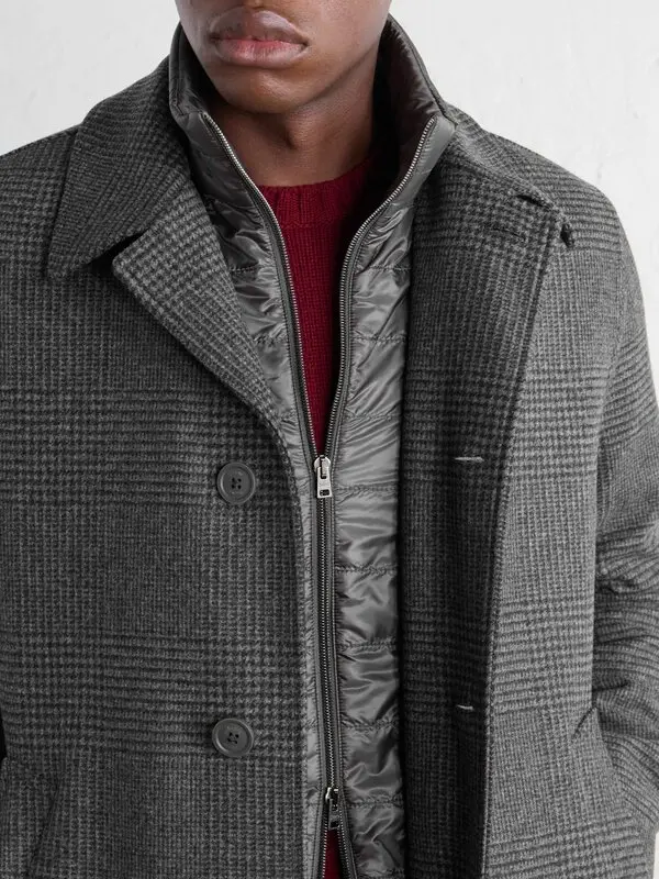 Herno Padded Wool-blend Tweed Coat