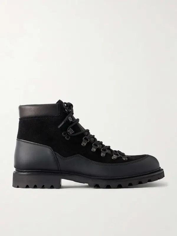 MORJAS Leather-trimmed Suede Hiking Boots - Black