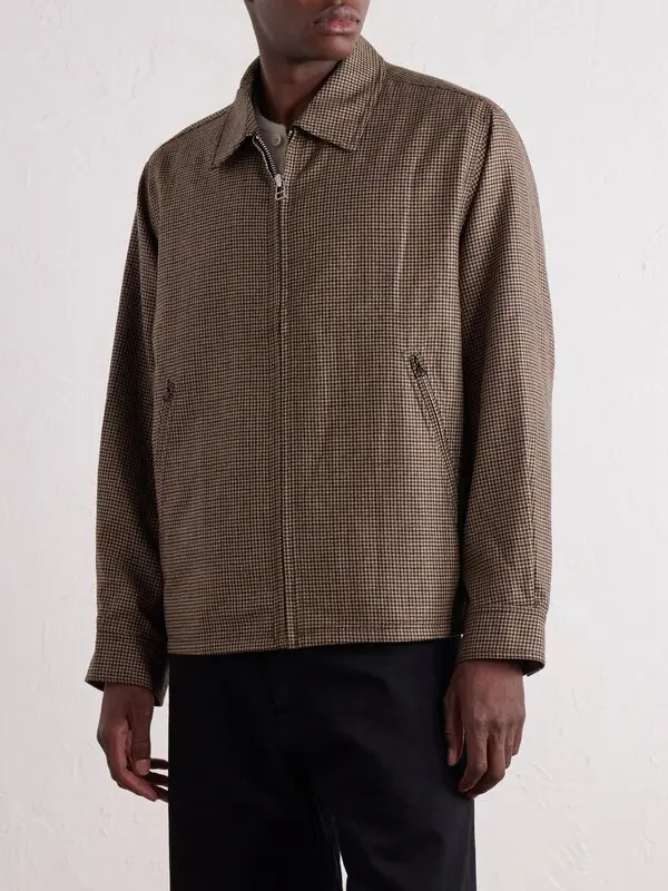 CORRIDOR Dekalb Houndstooth Wool-twill Jacket - Brown