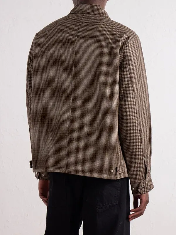CORRIDOR Dekalb Houndstooth Wool-twill Jacket - Brown