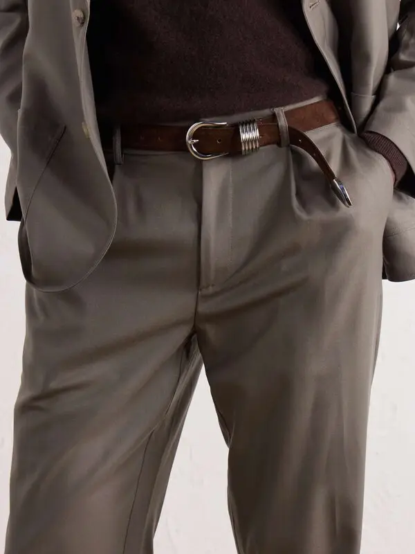 DEHANCHE 3cm Hollyhock Suede Belt