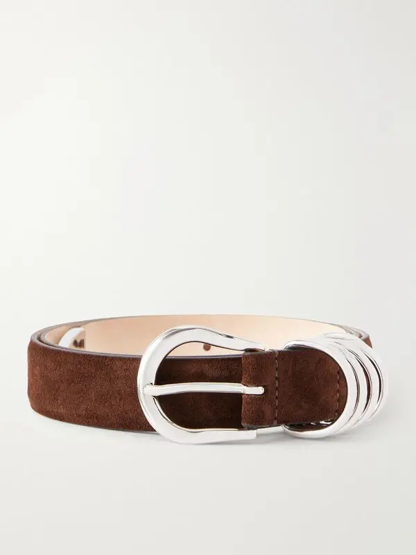 DEHANCHE 3cm Hollyhock Suede Belt - Brown