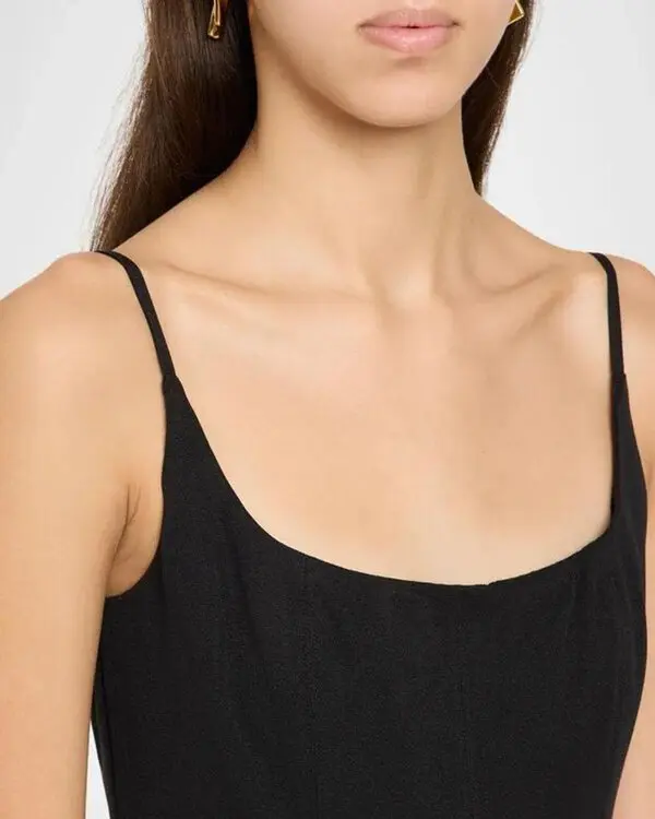 Staud Jill A-line Maxi Dress - Black