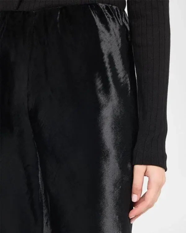 Vince Colette High-rise Bias Velvet Pants - Black