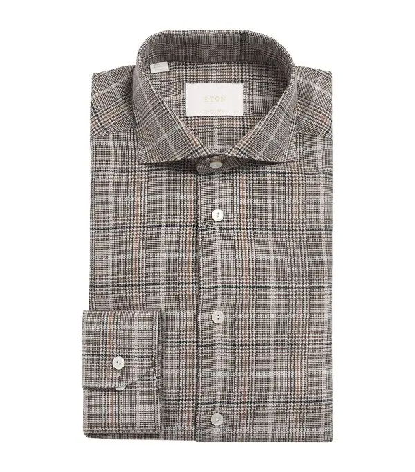 Eton Cotton-silk-cashmere Check Shirt