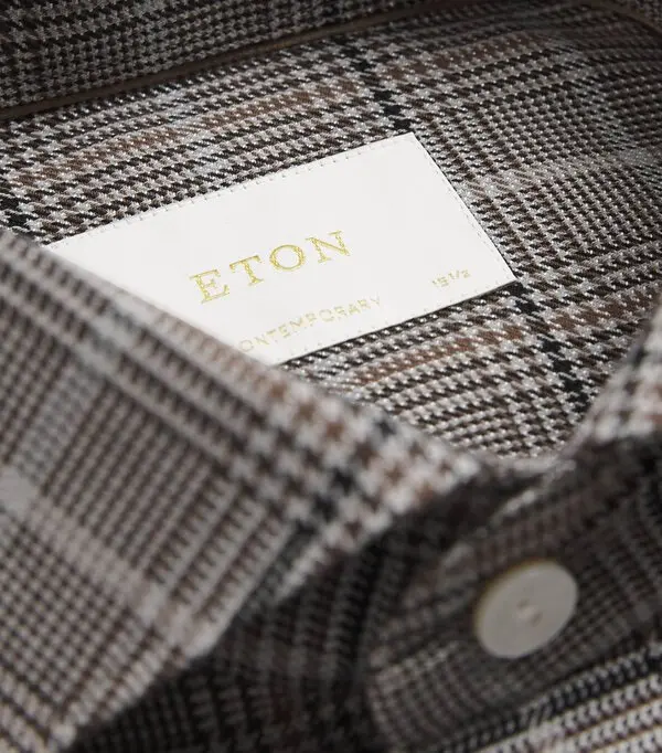 Eton Cotton-silk-cashmere Check Shirt