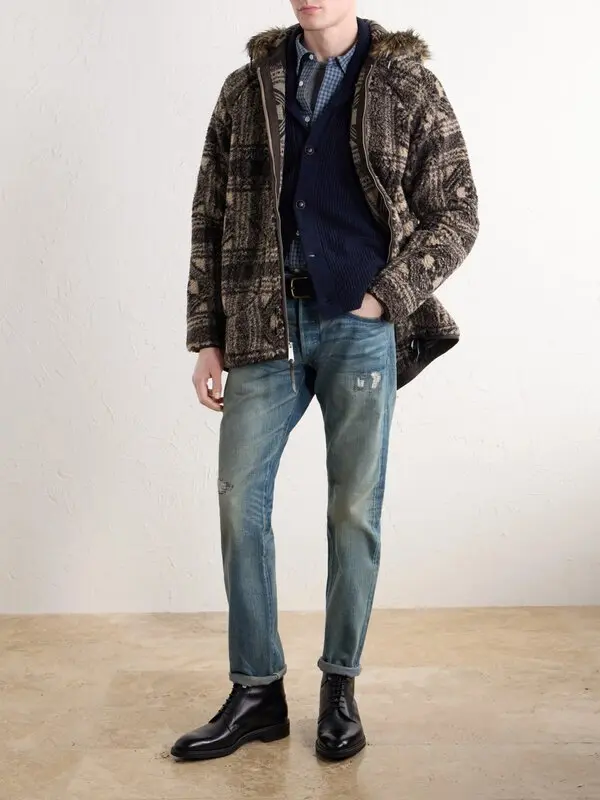 Ralph Lauren Hooded Plush-trimmed Fleece Jacket