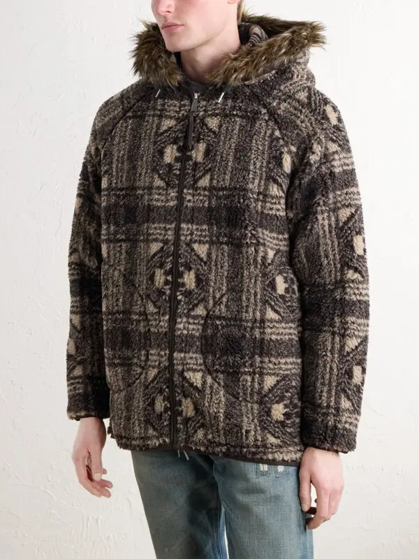 Ralph Lauren Hooded Plush-trimmed Fleece Jacket