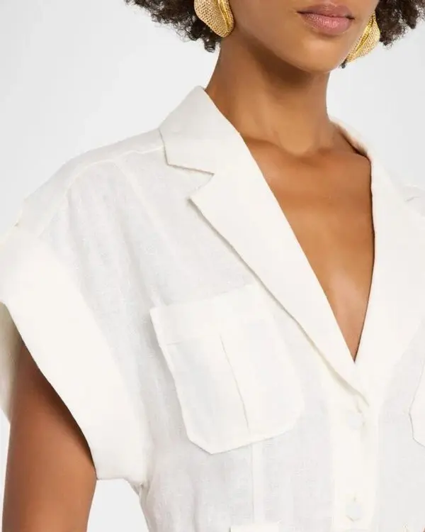Zimmermann Awaken Linen Mini Shirtdress - Ivory