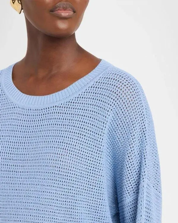 Eileen Fisher Crew-neck Knit Mesh Sweater